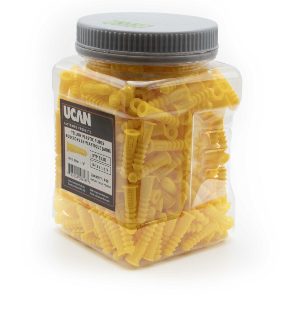 Yellow Plastic Plugs - Jars - UCAN - Fastening Products
