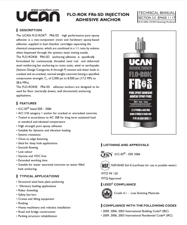 Technical Sheets - UCAN - Fastening Products