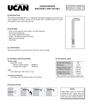 Technical Sheets - UCAN - Fastening Products