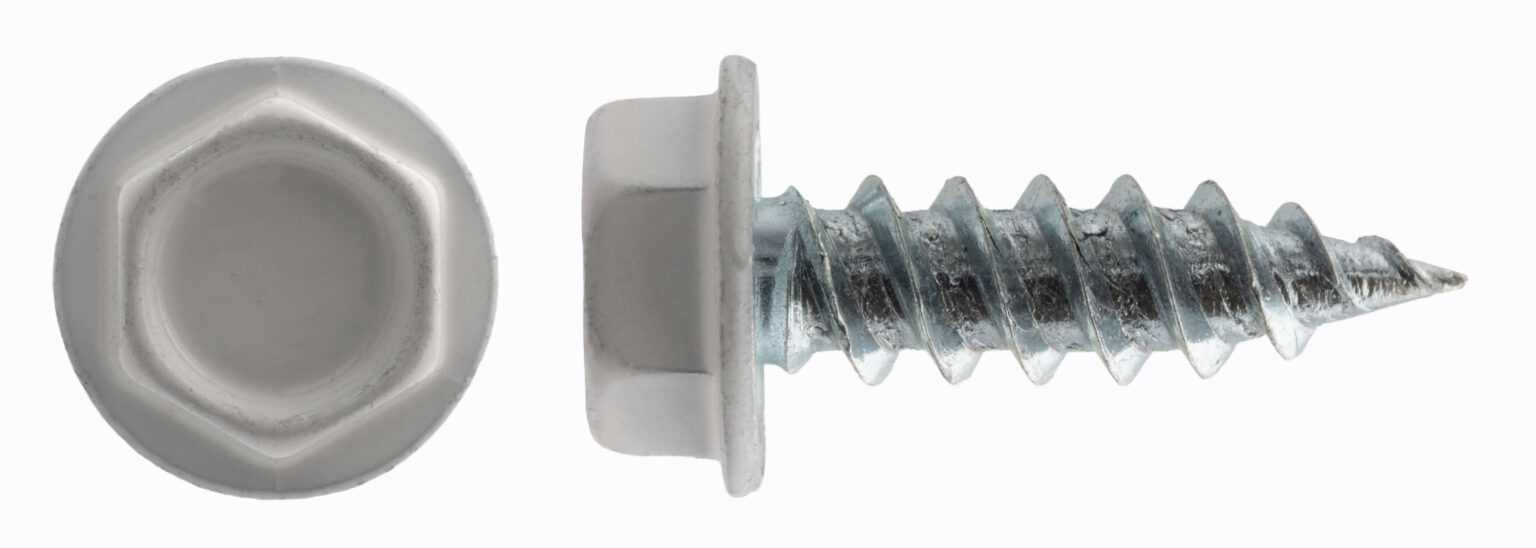Sharp Point Self-Piercing - Painted Hex Washer Head - Zinc Plated ...