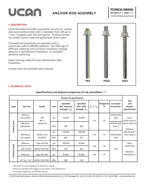 Technical Sheets